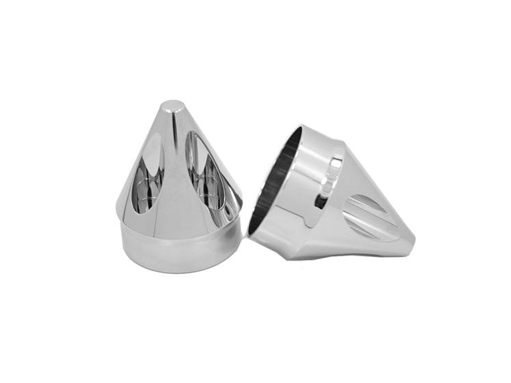 Spike Front Axle Caps - Chrome. Fits Softail, Dyna, Touring, Sportster ...